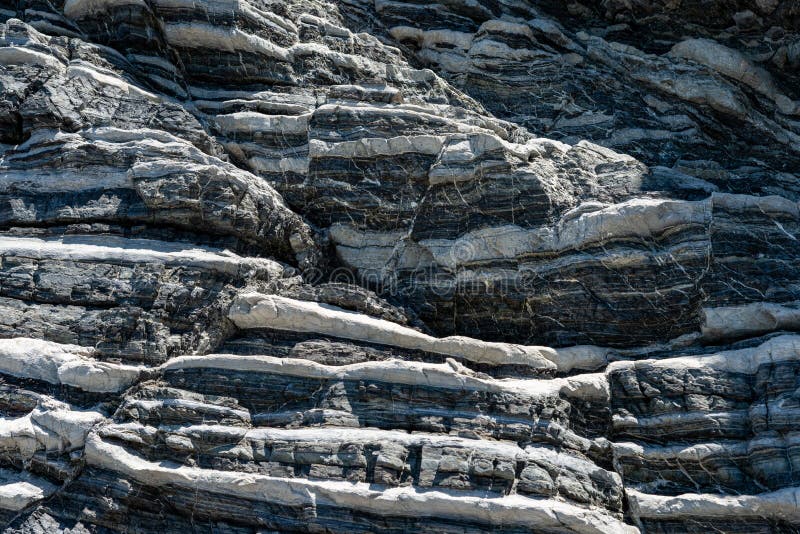 Compressed Rock Layers Formation in Various Colors and Thicknesses, on ...