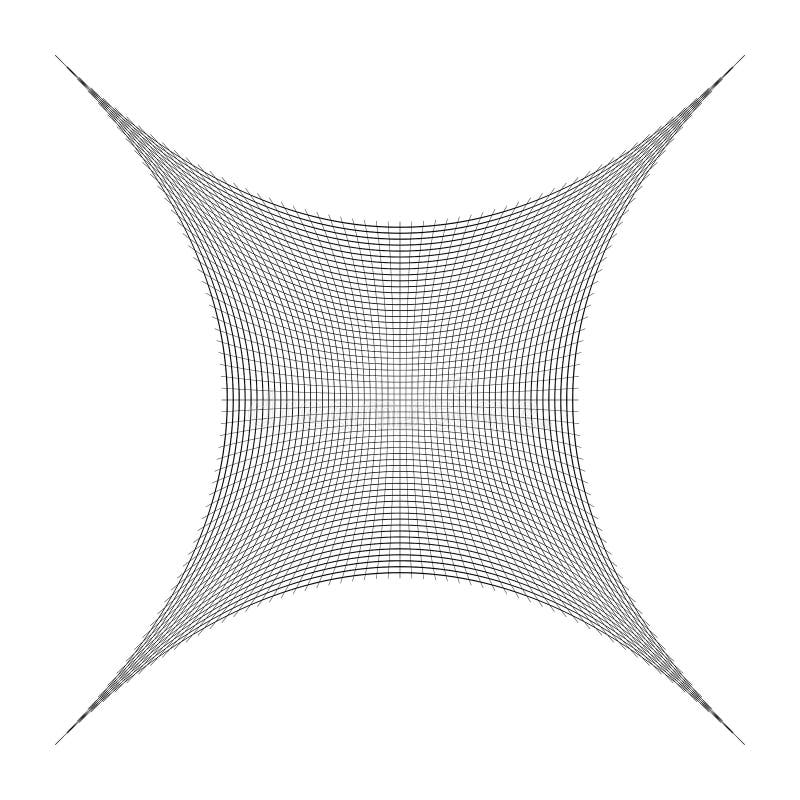 Compressed, Squeeze, Squish Distortion on Grid, Mesh. Concave 4-point ...