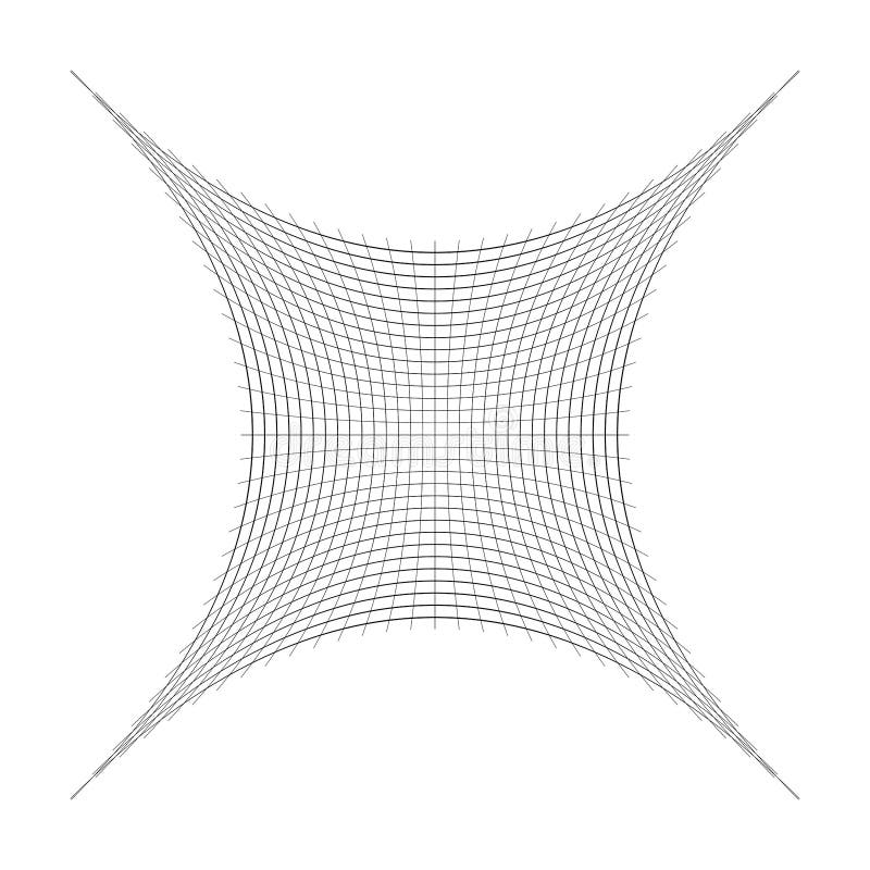 Compressed, Squeeze, Squish Distortion on Grid, Mesh. Concave 4-point ...