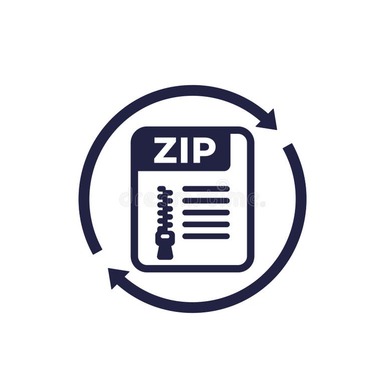 Compressing To Zip File Archive Icon Stock Vector - Illustration of ...