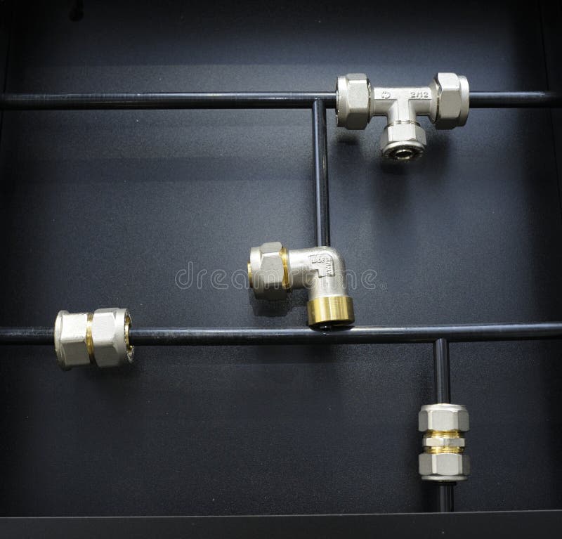 Compression Fittings for Multilayer Pipes Stock Photo - Image of stand ...