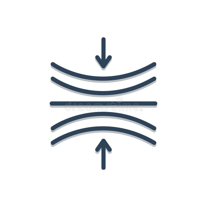 Color Illustration Icon for Compression, Pressure and Stress Stock ...