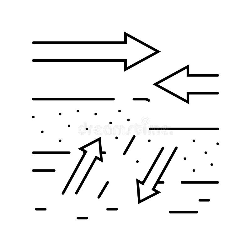 Compression Reverse Earthquake Line Icon Vector Illustration Stock ...