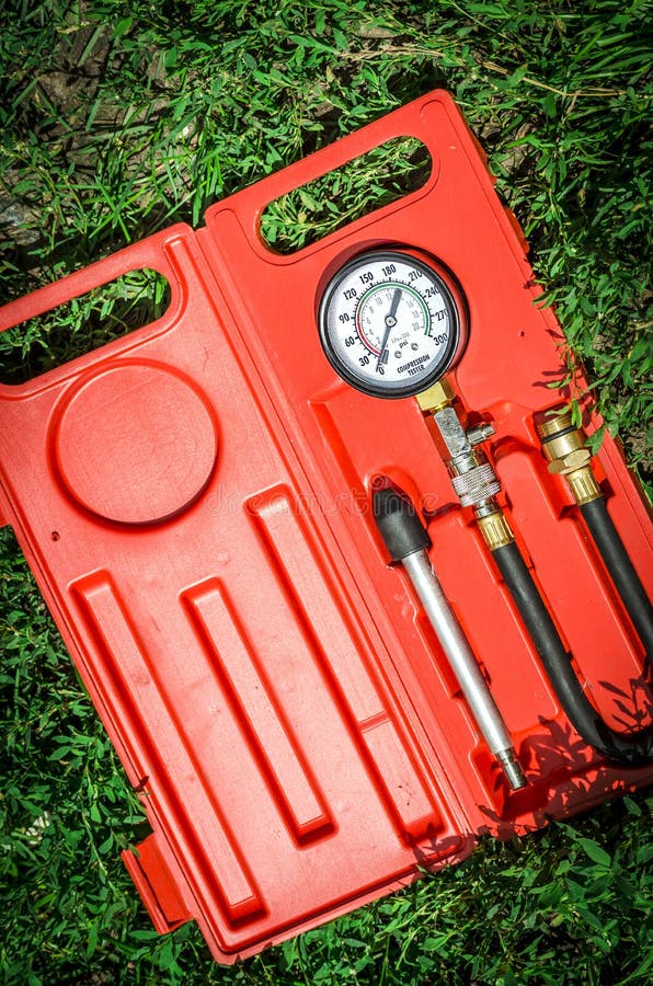 Compression tester in box stock photo. Image of meter - 128645954