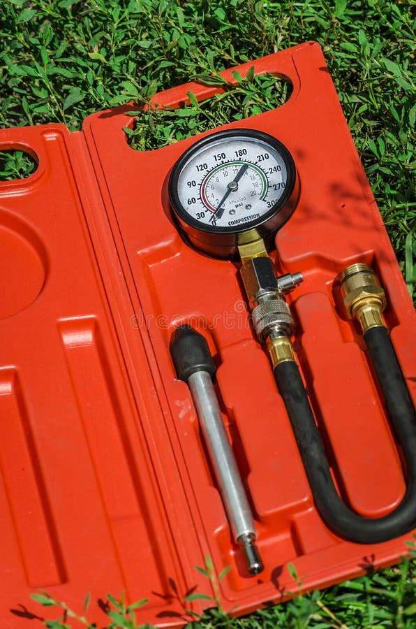 Compression tester in box stock image. Image of rubber - 128646211