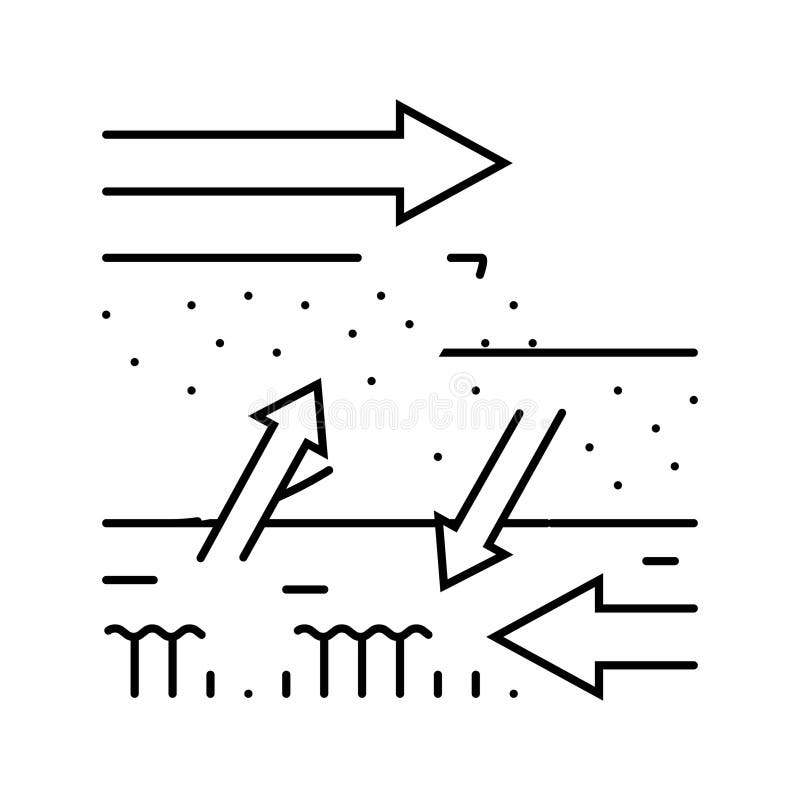 Compression Thrust Earthquake Line Icon Vector Illustration Stock ...