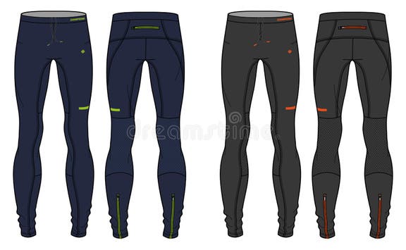 Compression Tights Pants Design Vector Template, Base Layer Performance ...