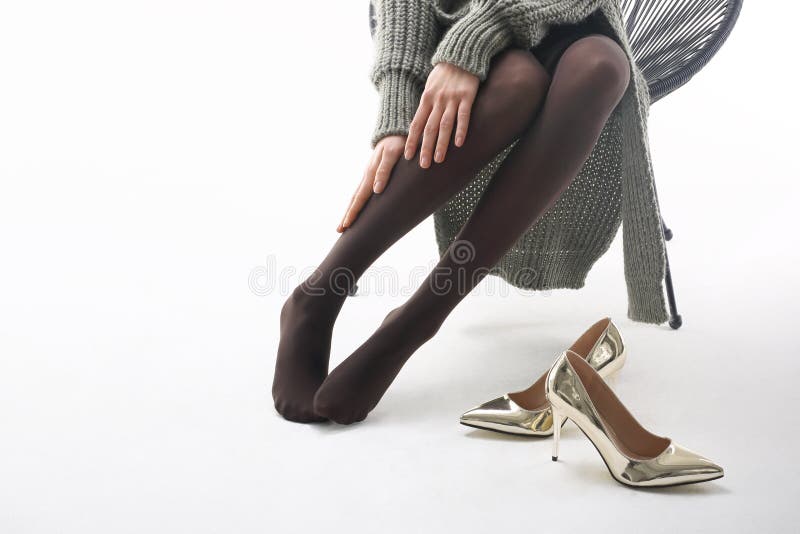 Compression Tights, Relief for Tired Legs. Stock Image - Image of ...