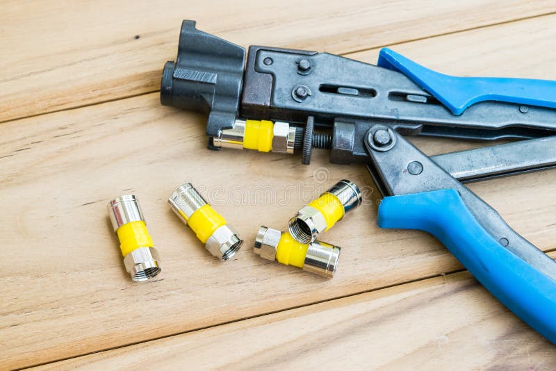 Compression tool for cord. stock photo. Image of electrician - 90649118