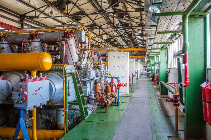 Compressor and Collector Machine in Factory Stock Image - Image of ...