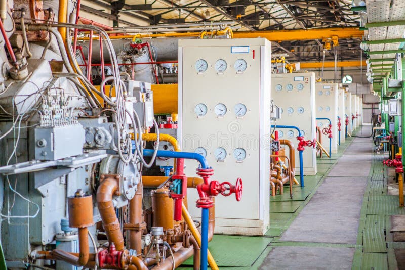 Compressor and Collector Machine in Factory Stock Photo - Image of ...