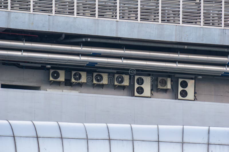 Compressor and Condenser Units of Air Conditioning System Stock Photo ...