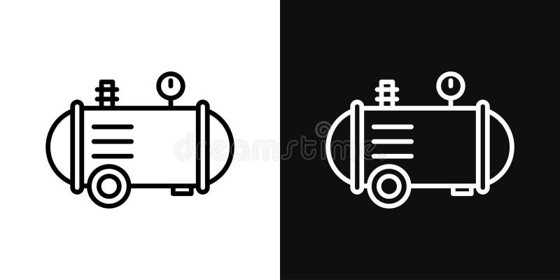 Compressor Icon Set. Electric Portable Air Compressed Pump Vector ...