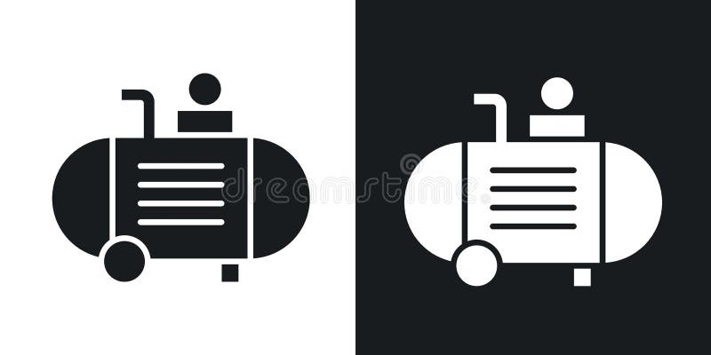 Compressor Icon Set. Electric Portable Air Compressed Pump Vector ...