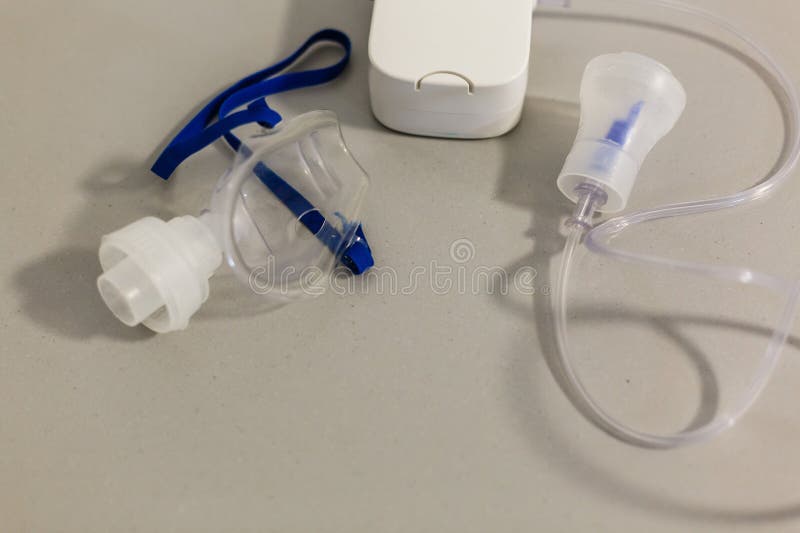 Compressor Nebulizer with Mask on Table Stock Image - Image of hospital ...