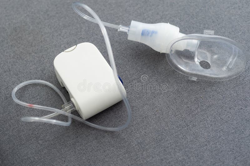 Compressor Nebulizer with Mask on Table Stock Photo - Image of illness ...