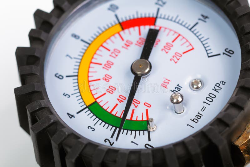 A Compressor Pressure Gauge Stock Image - Image of equipment, metering ...
