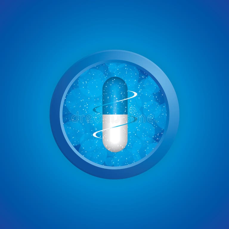 Comprimido azul ilustração do vetor. Ilustração de analgésico - 22940236