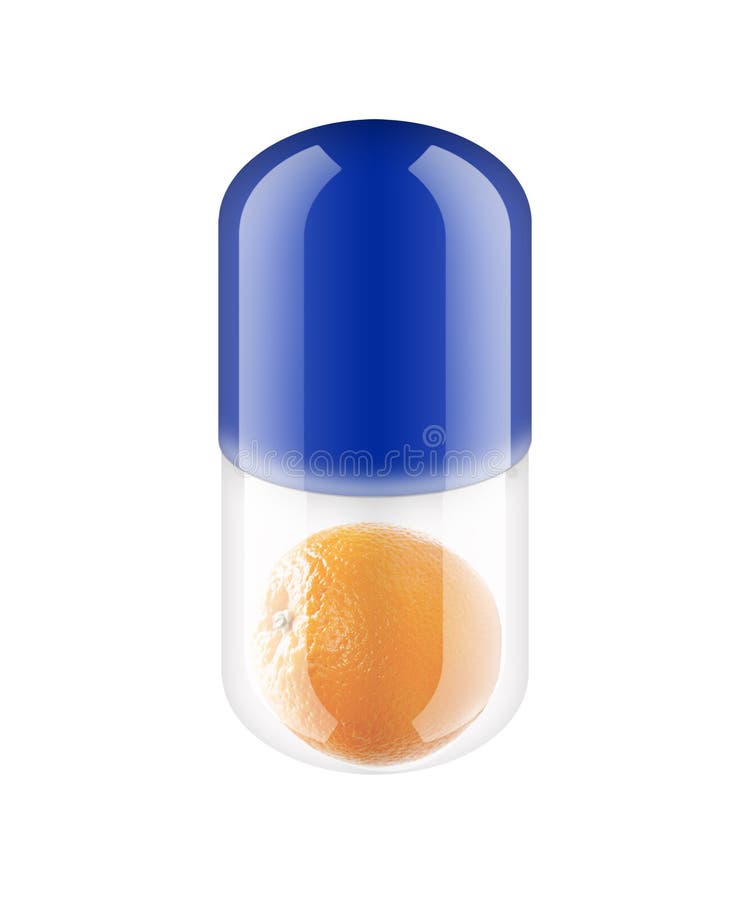 Comprimido Azul Com Laranja Foto de Stock - Imagem de medicina, droga ...