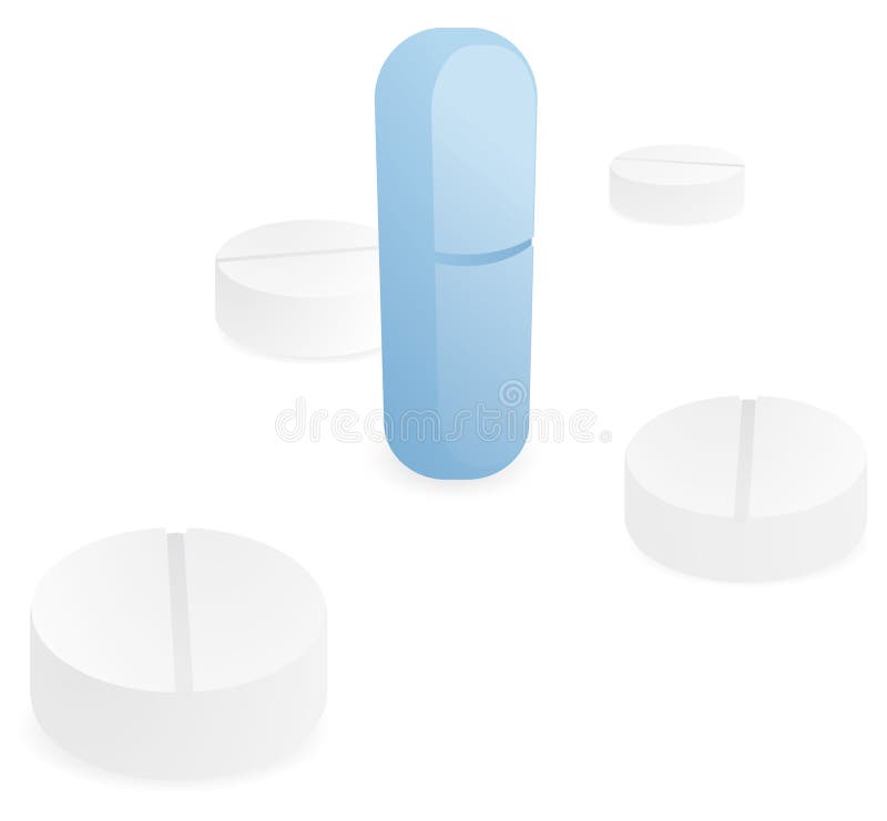 Comprimido Azul Ereto Poderoso Ilustração Stock - Ilustração de ...