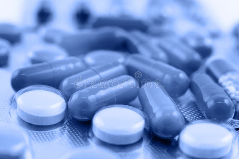 Comprimido azul foto de stock. Imagem de médico, droga - 18100620
