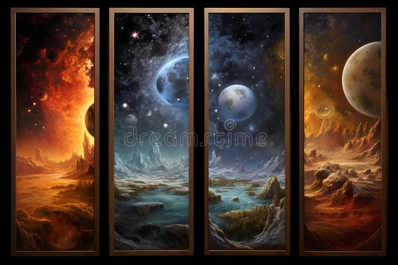 Four Distinct Panels, the Fundamental Elements of the Cosmos ...