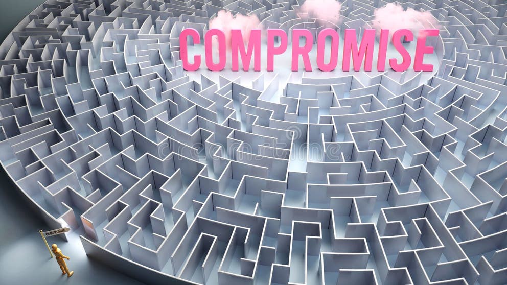 Compromise and a Difficult Path To it Stock Illustration - Illustration ...