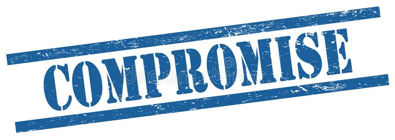 COMPROMISE Text on Blue Grungy Rectangle Stamp Stock Illustration ...