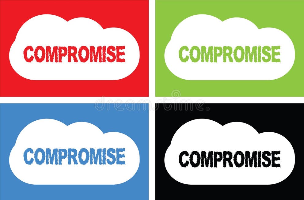 COMPROMISE Text, on Cloud Bubble Sign. Stock Illustration ...