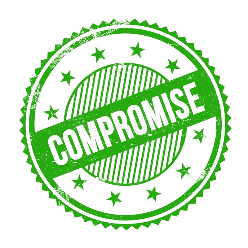 COMPROMISE Text Written on Green Grungy Round Stamp Stock Illustration ...