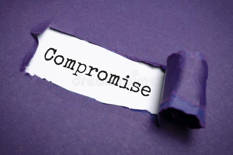 Compromise Word Appearing Behind Torn Brown Paper Stock Photo - Image ...