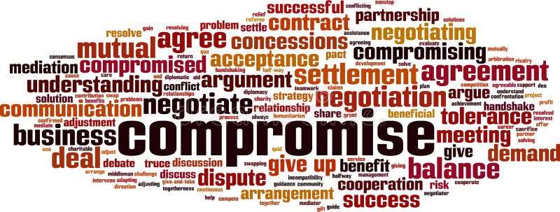 Compromise word cloud stock vector. Illustration of mediate - 204084067