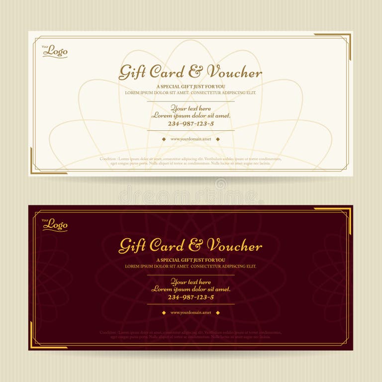 Comprovante De Presente Ou Molde Elegante Do Vale-oferta Ilustração do ...