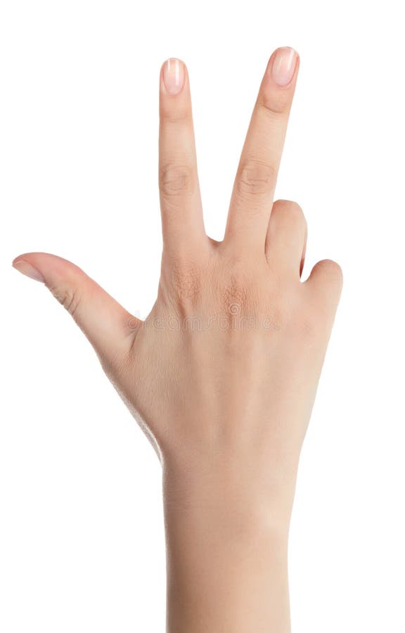 Compte De Main - Trois Doigts Images libres de droits - Image: 33226569