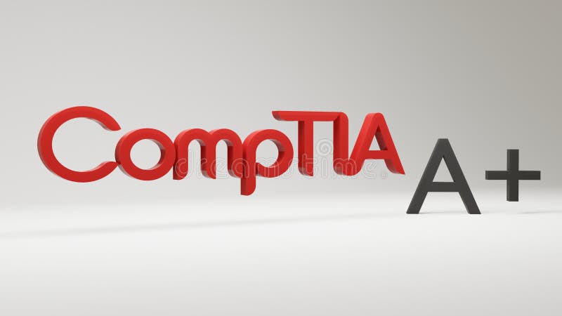 ComptiA a+ 3D Render Illustration Stock Illustration - Illustration of ...