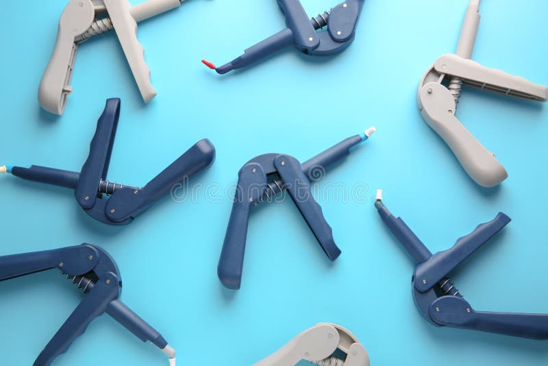 Compule Tip Guns on Color Background Stock Photo - Image of base ...