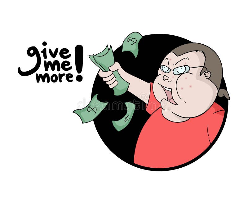 Compulsive buyer draw stock vector. Illustration of give - 155369406