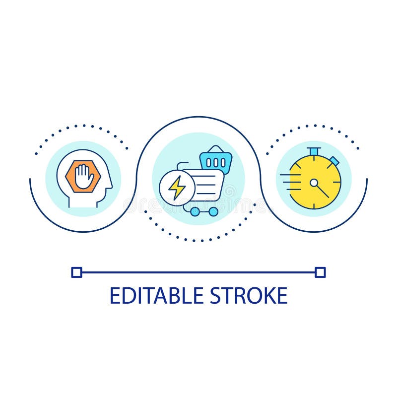 Compulsive Buying Loop Concept Icon Stock Vector - Illustration of stop ...