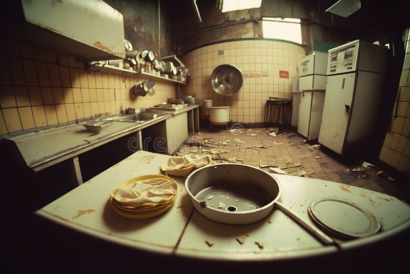 Compulsive Hoarding Syndrom - Messy Kitchen with Pile of Dirty Dishes ...