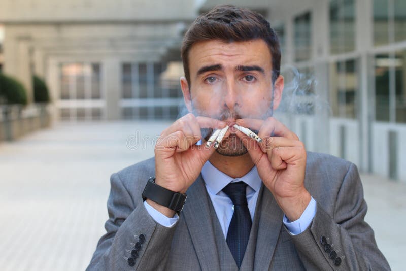 Compulsive Man with an Intense Substance Abuse Stock Photo - Image of ...