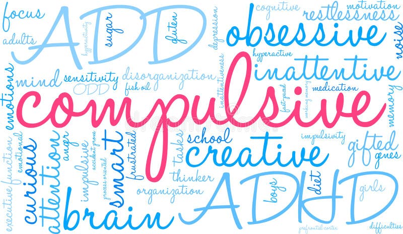 Compulsive Word Cloud stock illustration. Illustration of function ...