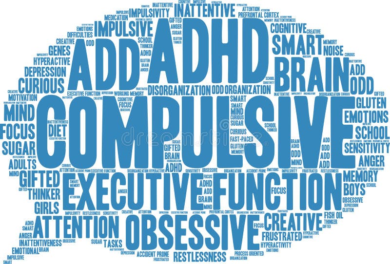 Compulsive Word Cloud stock illustration. Illustration of impulsivity ...