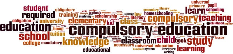 Compulsory Education Word Cloud Stock Vector - Illustration of teaching ...