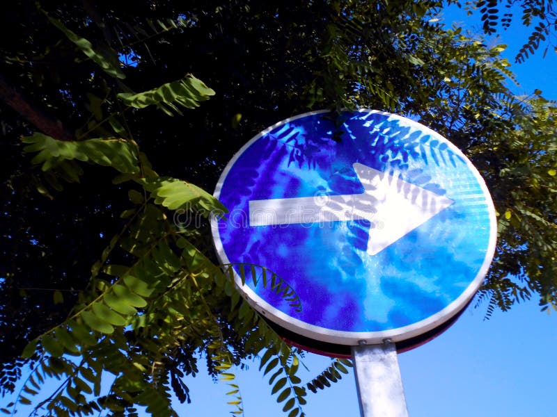 Compulsory Single-direction Traffic Stock Image - Image of right ...