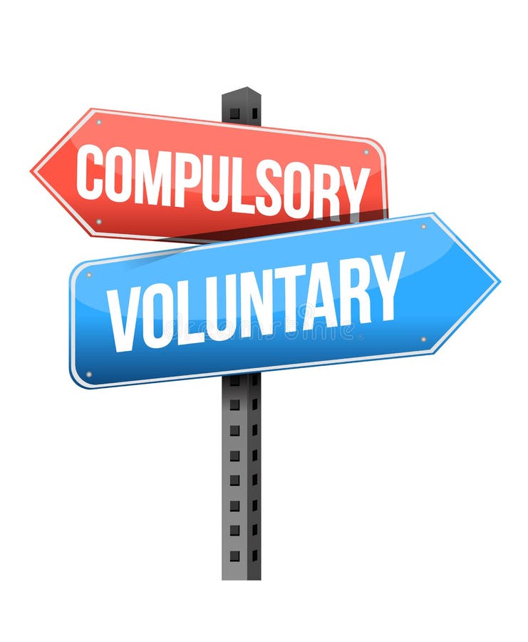 Compulsory, Voluntary Road Sign Stock Illustration - Illustration of ...