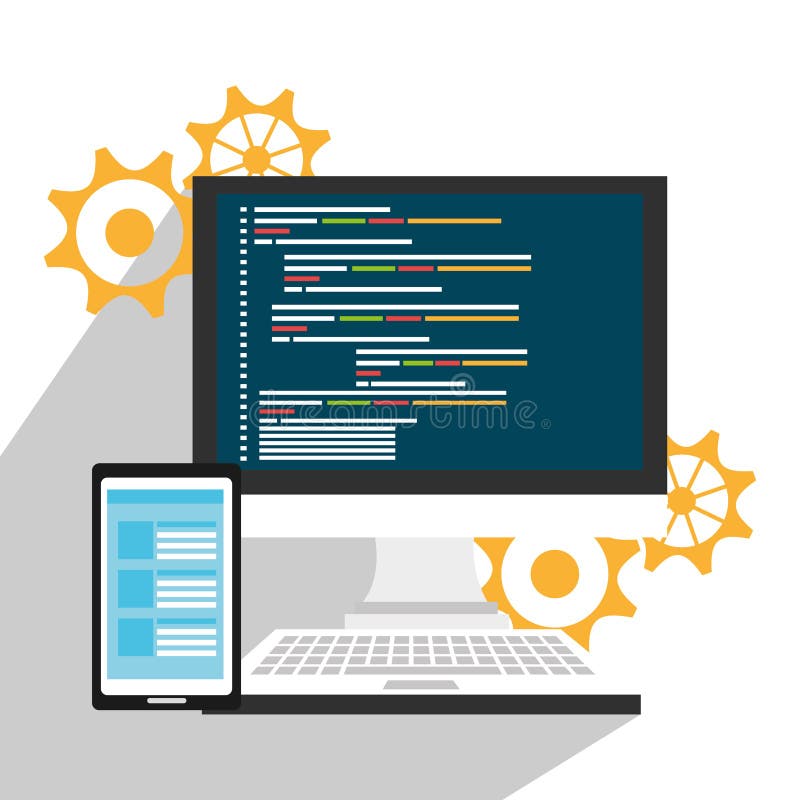 Computador Do Sistema De Software Ilustração do Vetor - Ilustração de ...