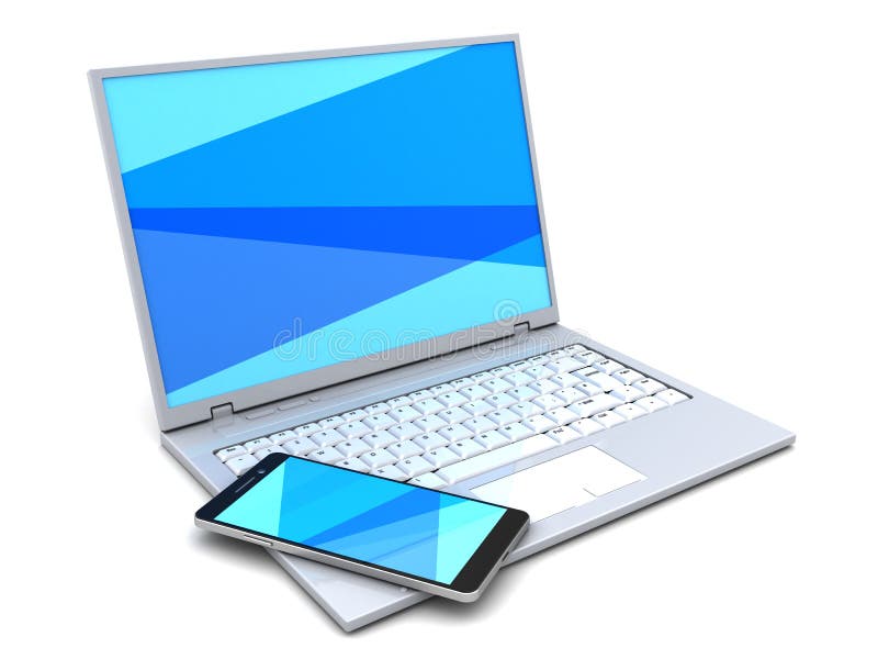 Computador e smartphone ilustração stock. Ilustração de digital - 81392118