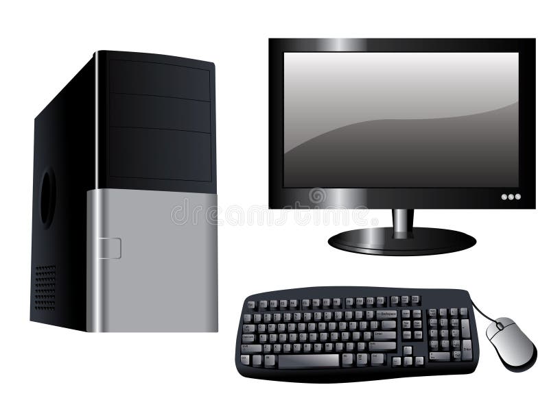 Computadora de escritorio ilustración del vector. Ilustración de ...
