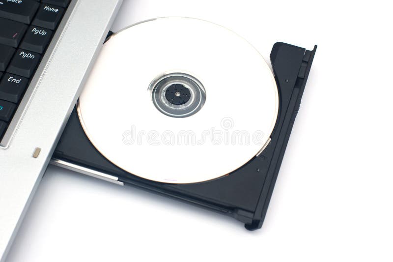 Computadora Portátil Con El Disco Foto de archivo - Imagen de oficina ...