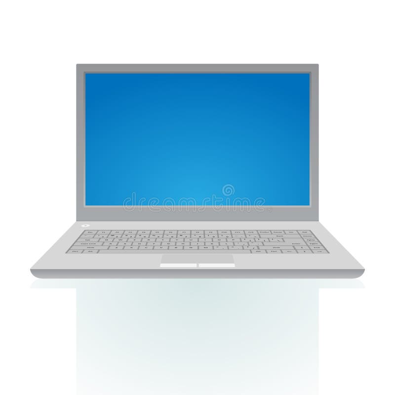Computadora Portátil Con La Pantalla Azul Ilustración del Vector ...
